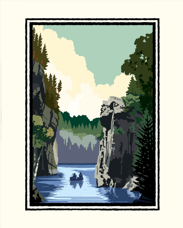 Custom Canyon Canoeing Art Print - Legendary Landmark Art Prints