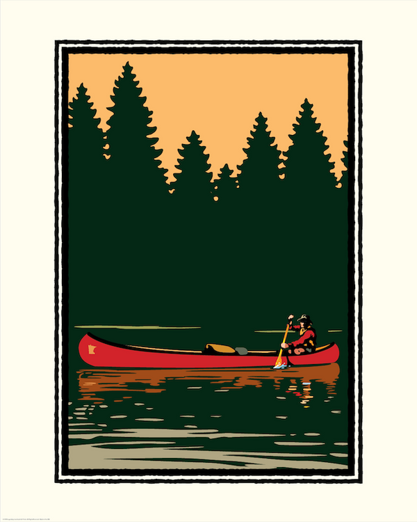 Custom Red Canoe Art Print - Legendary Landmark Art Prints