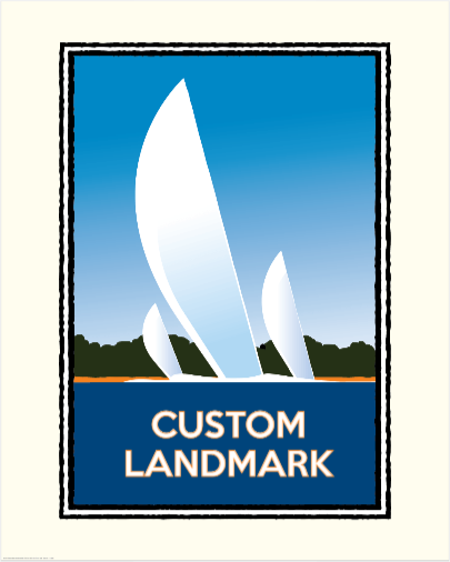 Custom Sailboat on Lake Art Print - Legendary Landmark Art Prints