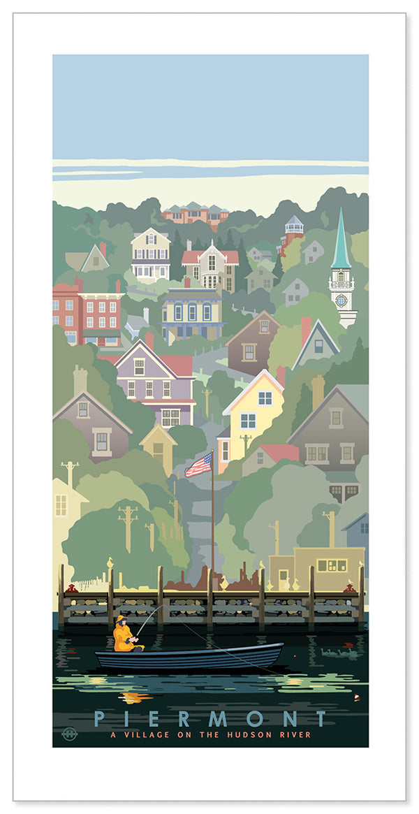 Landmark NY | Piermont Village Art Print - Legendary Landmark Art Prints